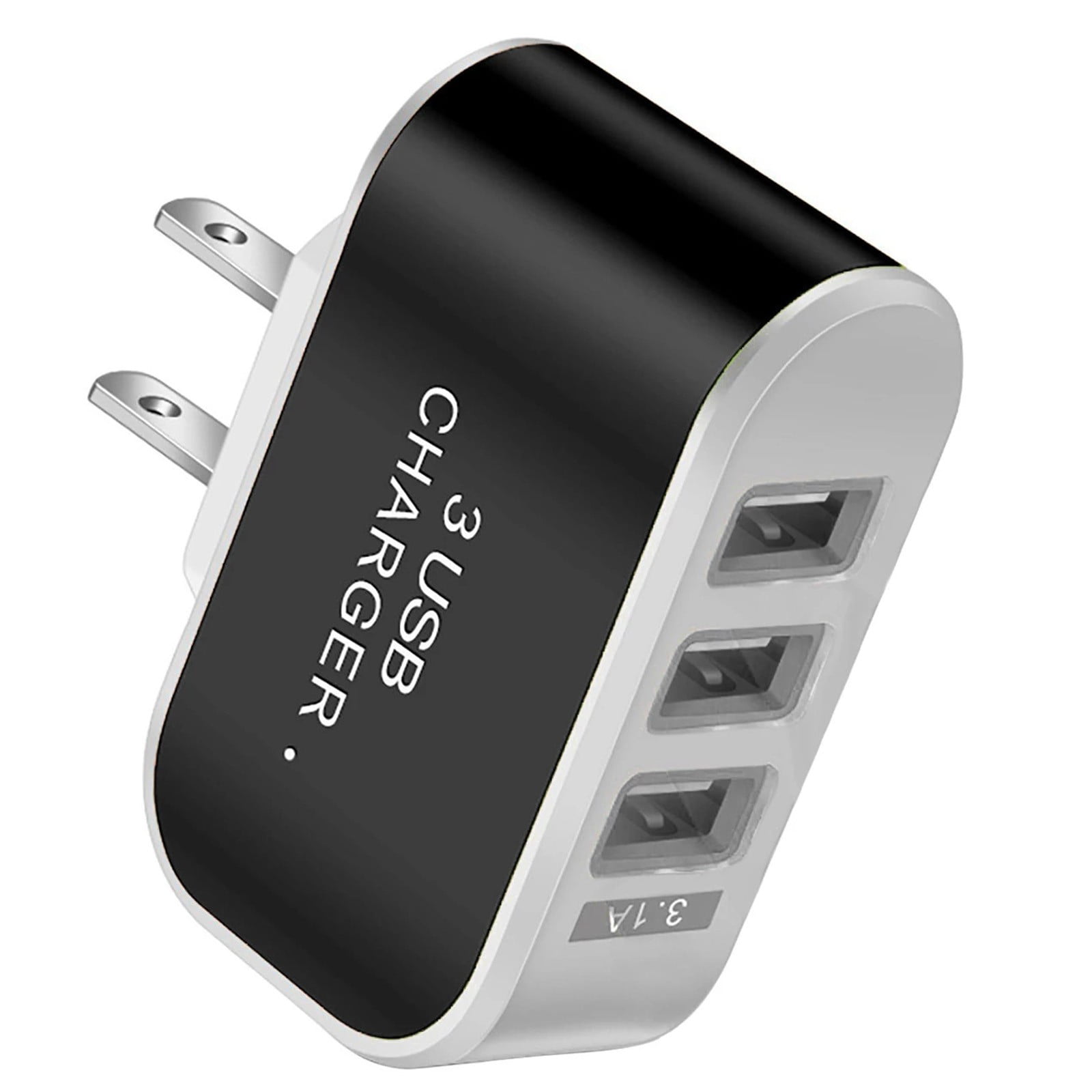 LED Smartphone Charger. Wall Mount 3 USB US Charger Portable Travel ...