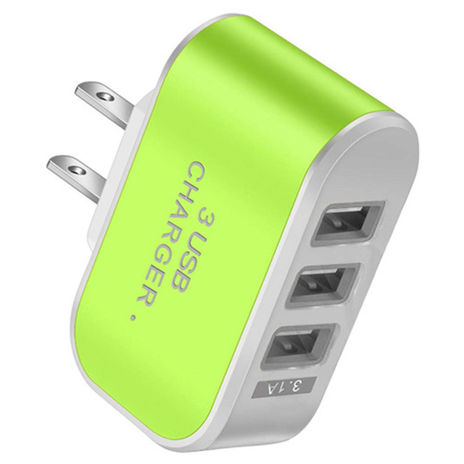 LED Smartphone Charger. Wall Mount 3 USB US Charger Portable Travel ...
