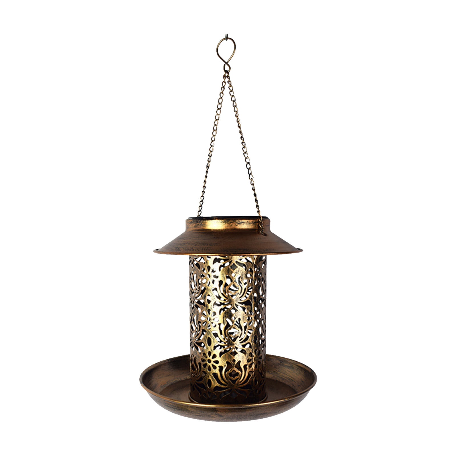 LED Solar Bird Feeder Hollow Garden Hanging Lights Hanging Bird House ...