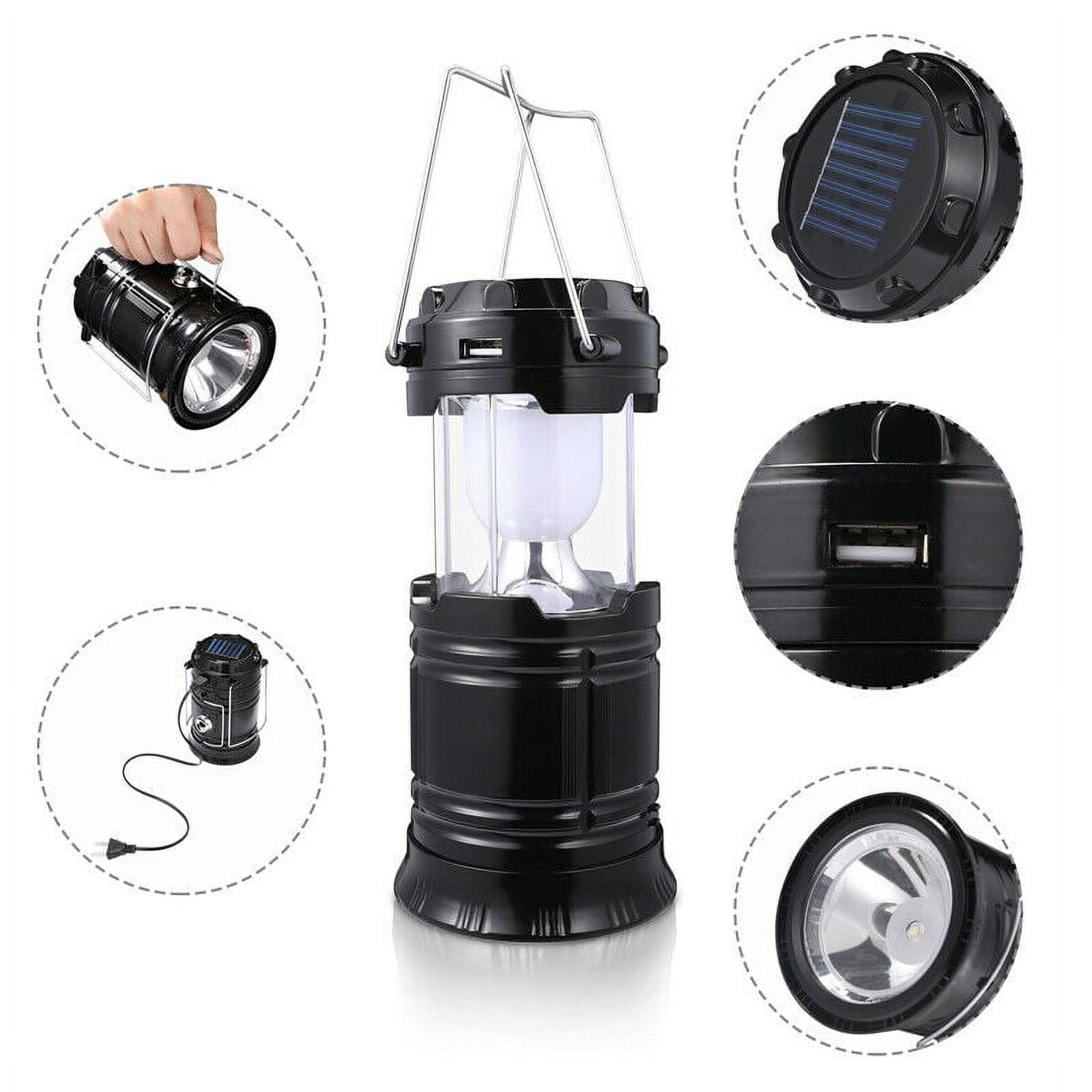LED Solar Camping Lantern Flashlight Waterproof Survival Lights for ...