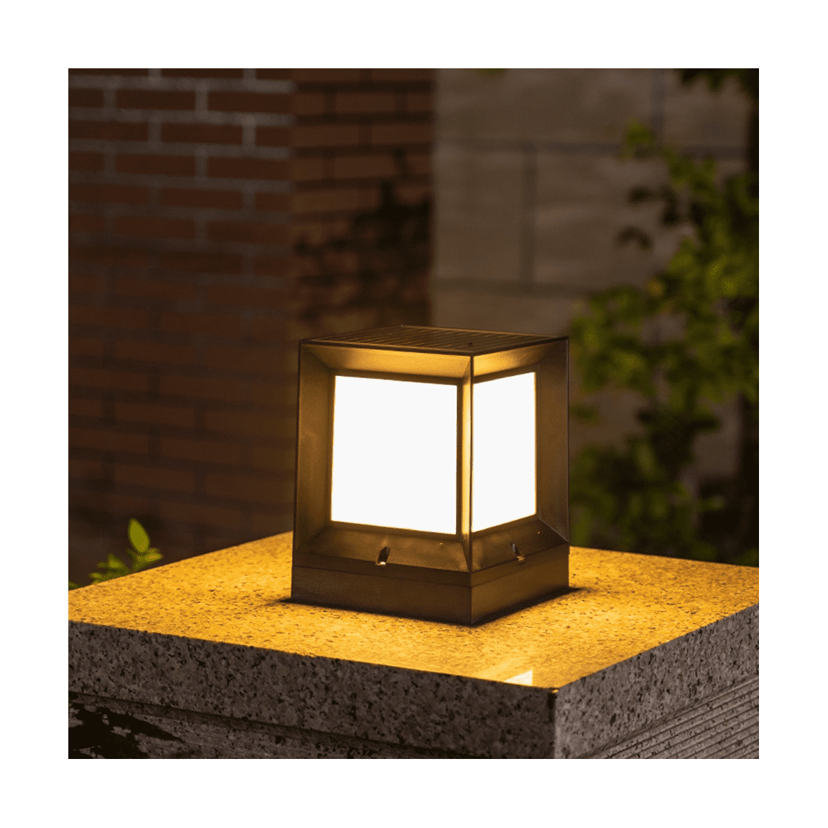 LED Solar Column Headlight Solar Powered Pillar Lamp Outdoor Waterproof ...