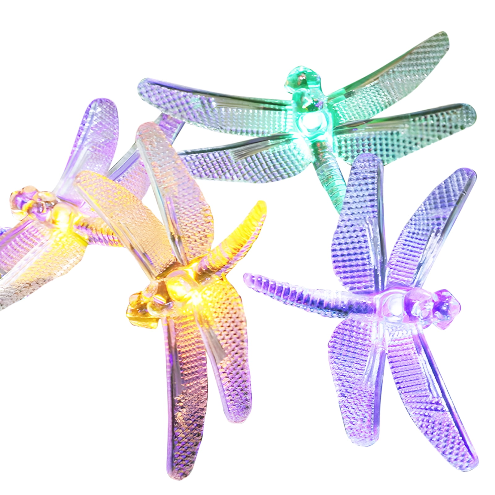 LED Solar Dragonfly String Lights, Outdoor Patio Garden Decor with NiMH ...