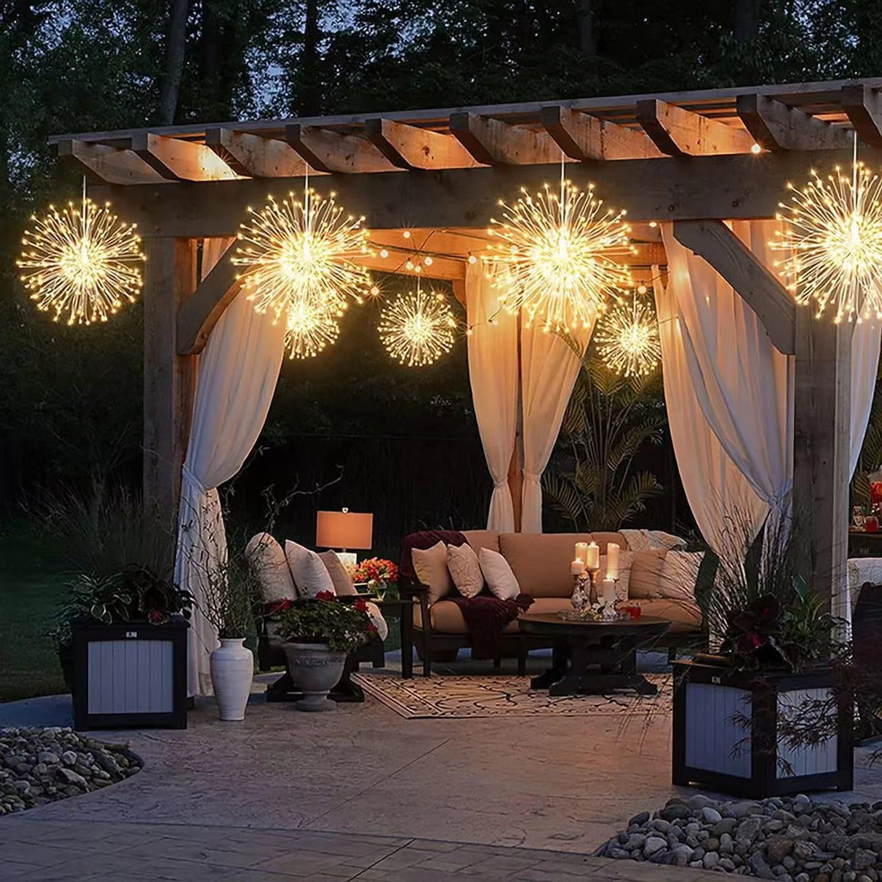 LED Solar Firework Lights Outdoor - Hanging Garden Decor, Waterproof ...