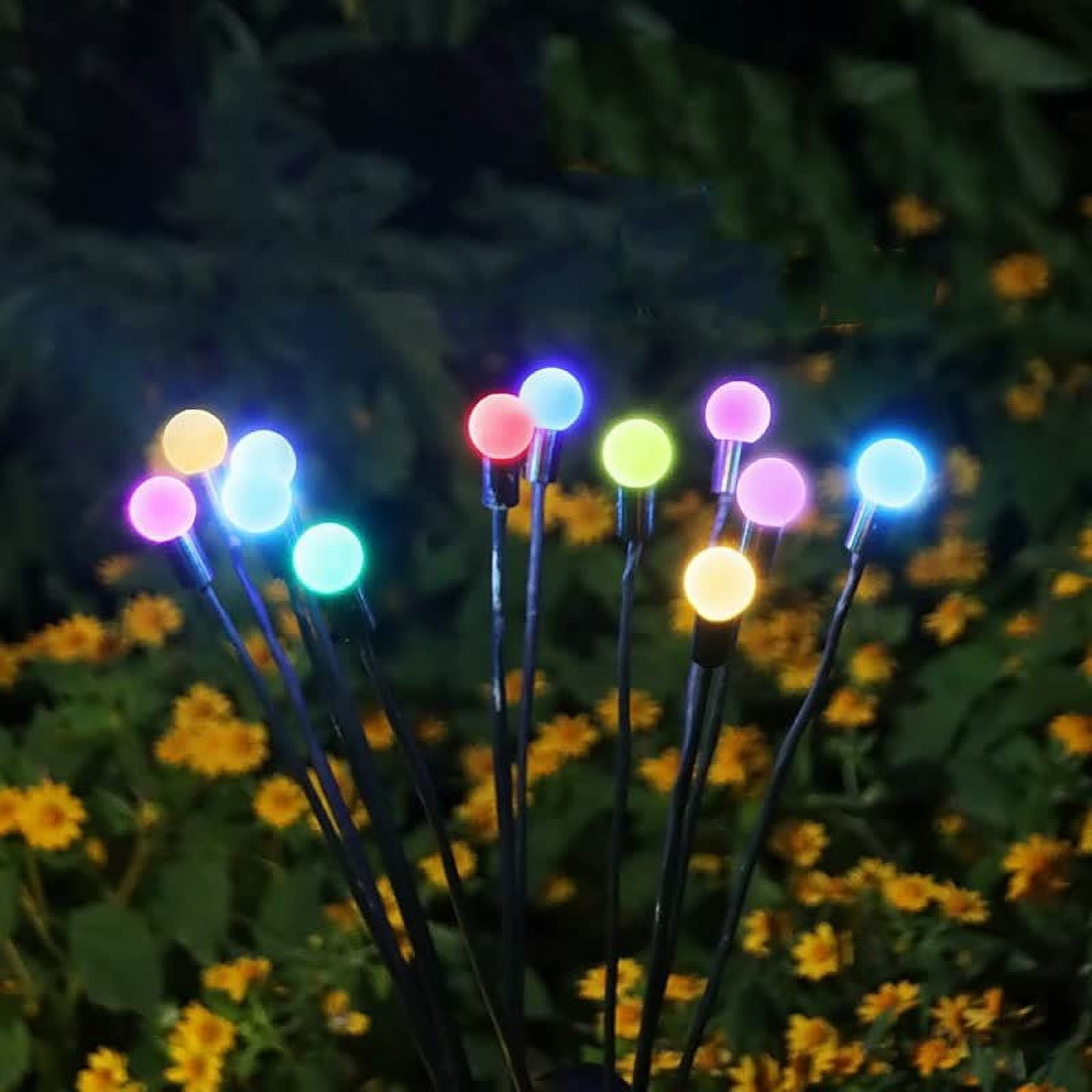 LED Solar Garden Lights, New Upgraded Firefly Lights Solar Outdoor ...