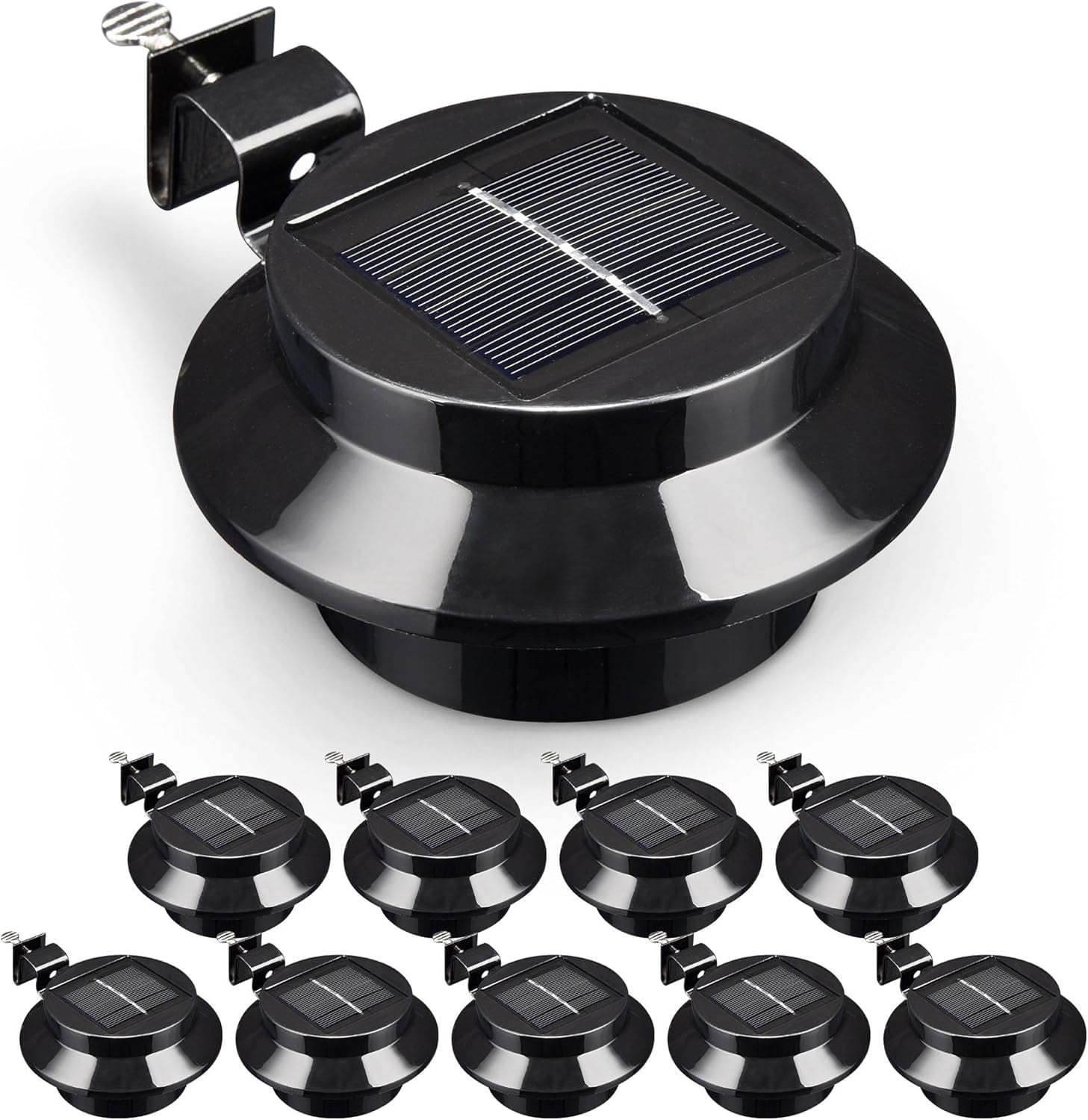 LED Solar Gutter Light Waterproof Outdoor Garden Fence Wall Lights 10 ...