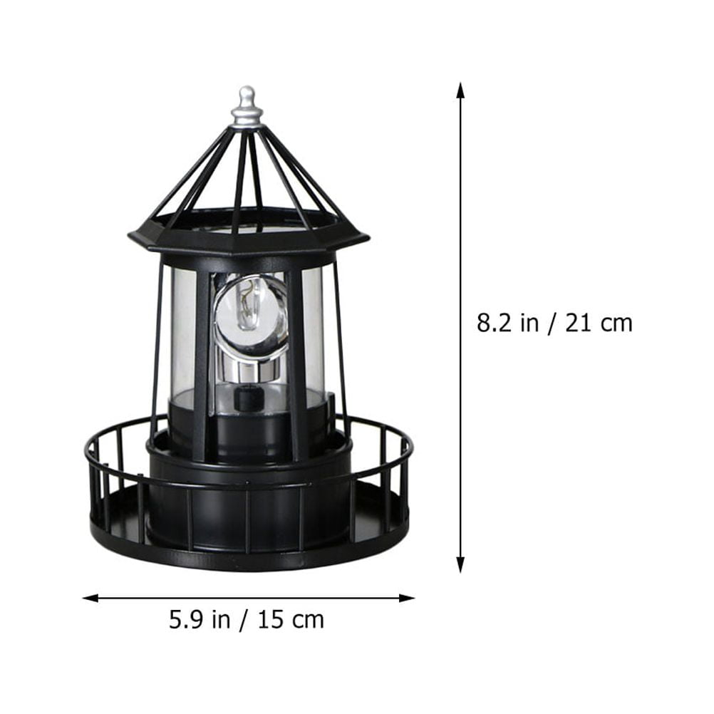 LED Solar Lamp Decorative Lighthouse Landscape Light for Home Use Black ...
