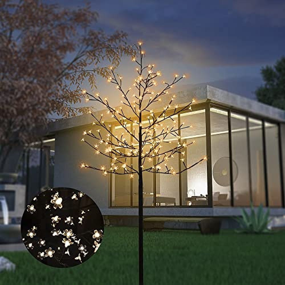 LED Solar Lighted Cherry Blossom Tree,6Ft Light up Cherry Tree Outdoor ...