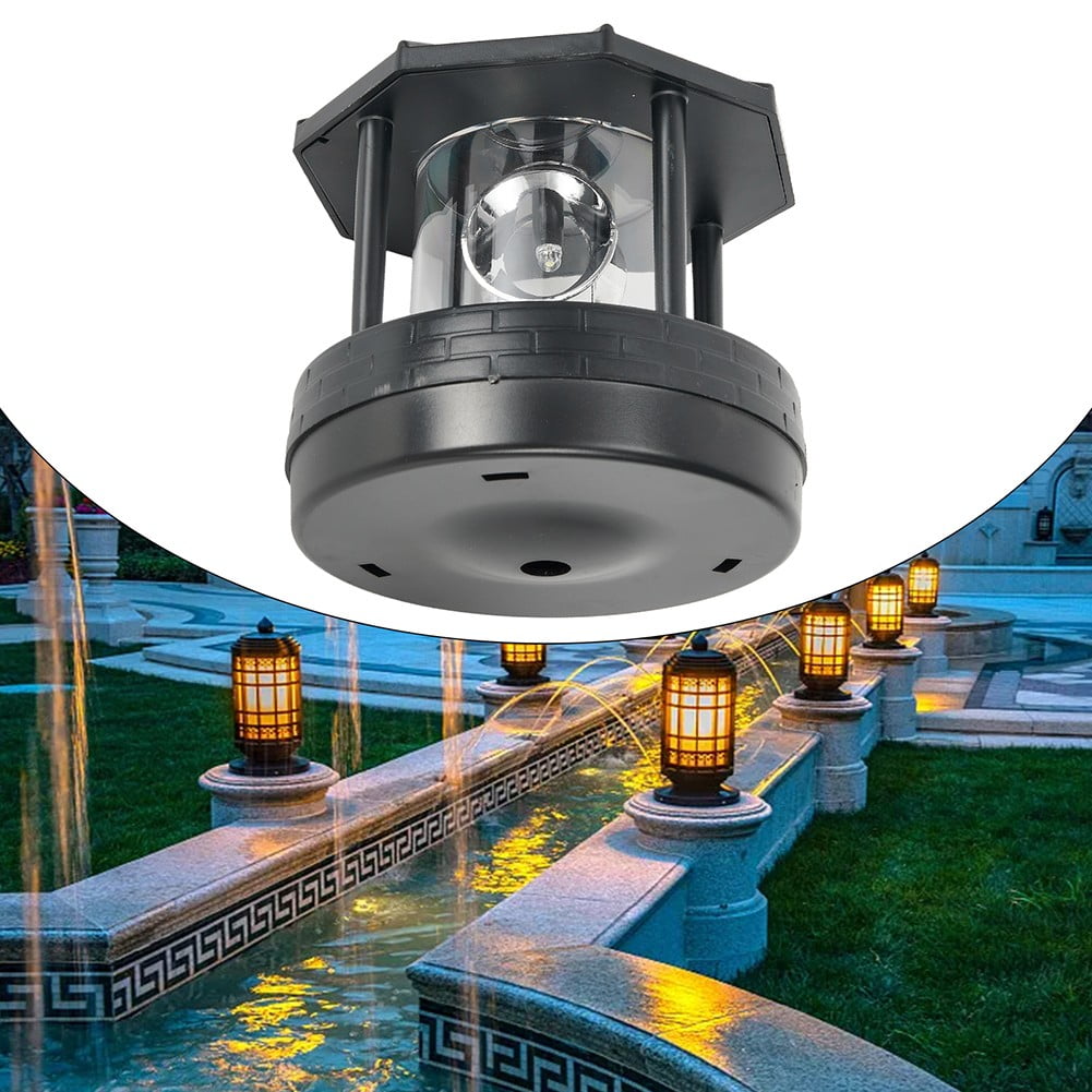 LED Solar Lighthouse Garden Light 360° Rotating Outdoor Waterproof ...