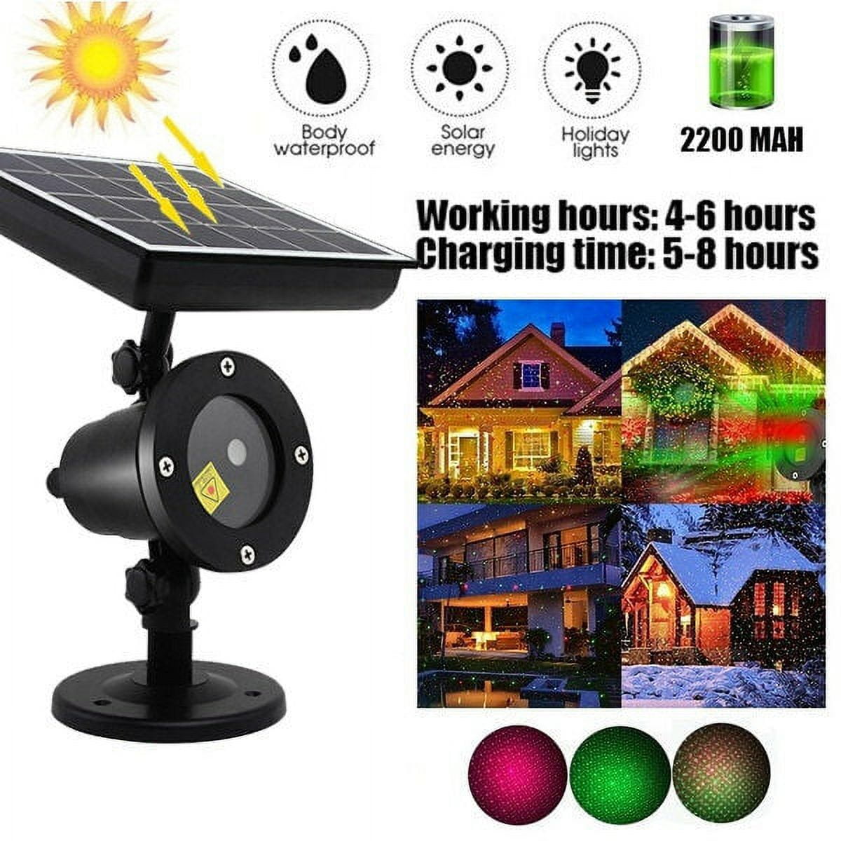 LED Solar Lights, Waterproof Powered Xmas Yard Projection, Rotating ...