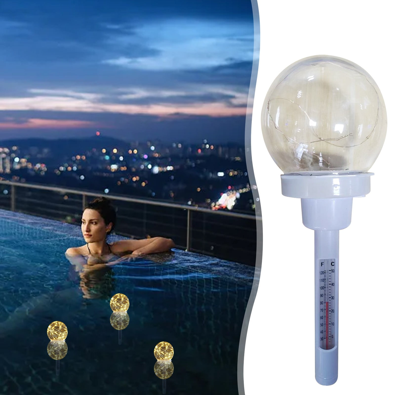 Clearance LED Solar Pool Thermometer Floating,Floating Pool Thermometer ...