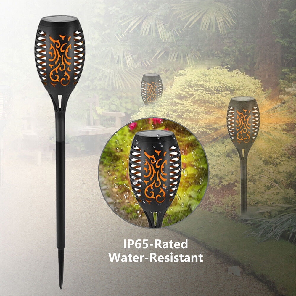 LED Solar Power Torch Light Flickering Flame Garden Pathway Yard Lamp ...