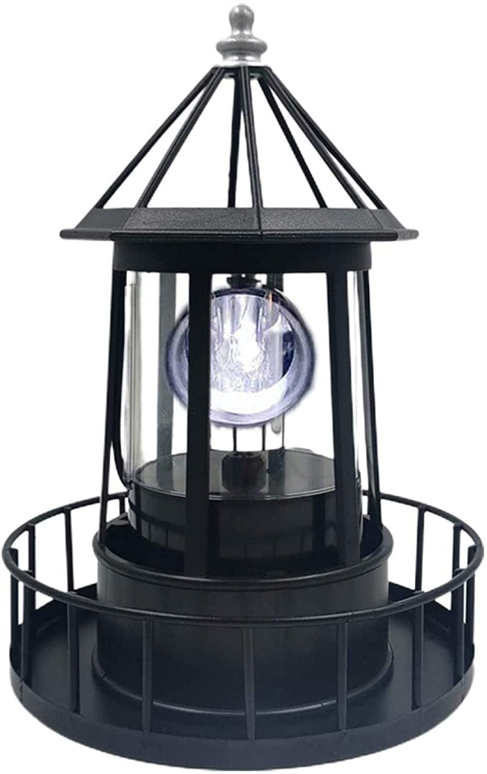 LED Solar Powered Lighthouse, 360 Degree Rotating Lamp Courtyard ...