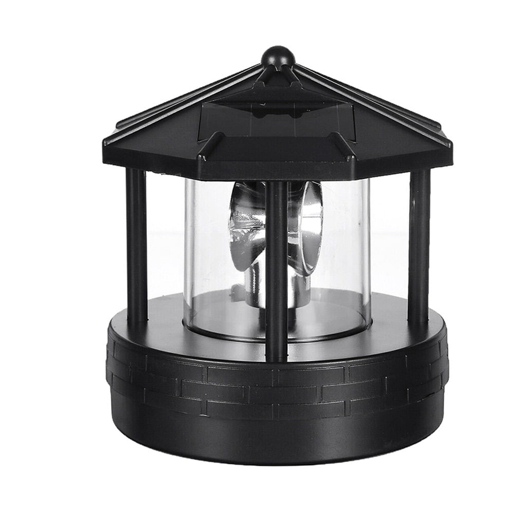 LED Solar Powered Lighthouse, 360 Degree Rotating Lamp Waterproof ...