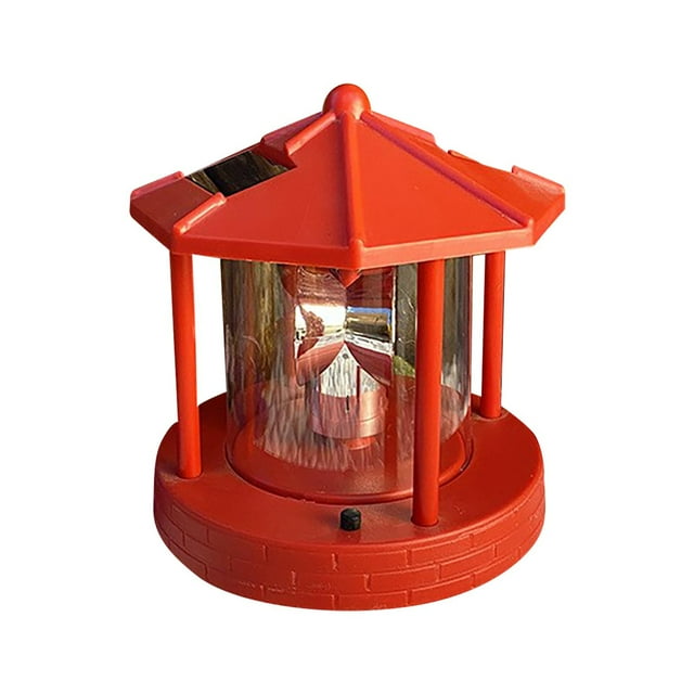 LED Solar Powered Lighthouse, 360 Degree Rotating Lighthouse Lamp, IP65 ...