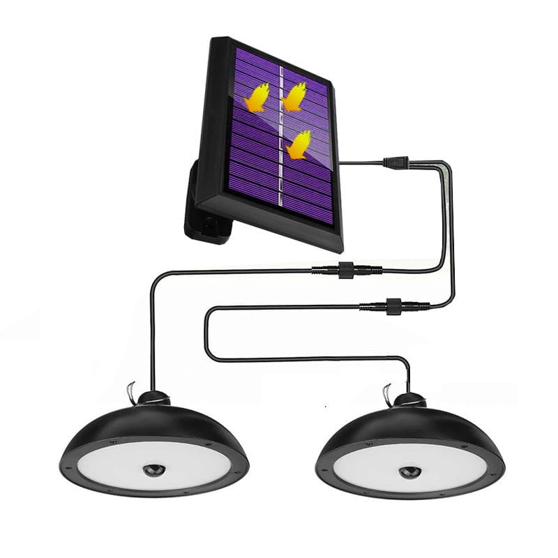 LED Solar Powered Pendant Light Retro Chandelier with Remote Control ...