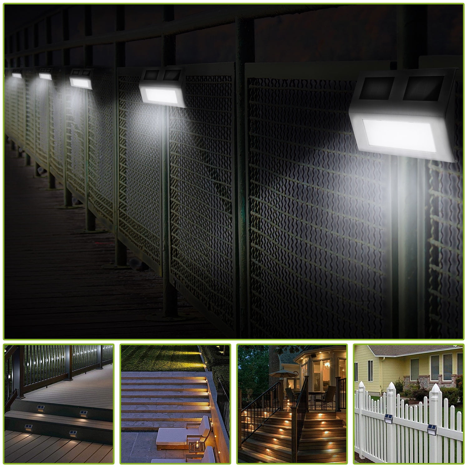 LED Solar Powered Wall Light, Dual Solar Panel, Moclever Wall Lamp ...