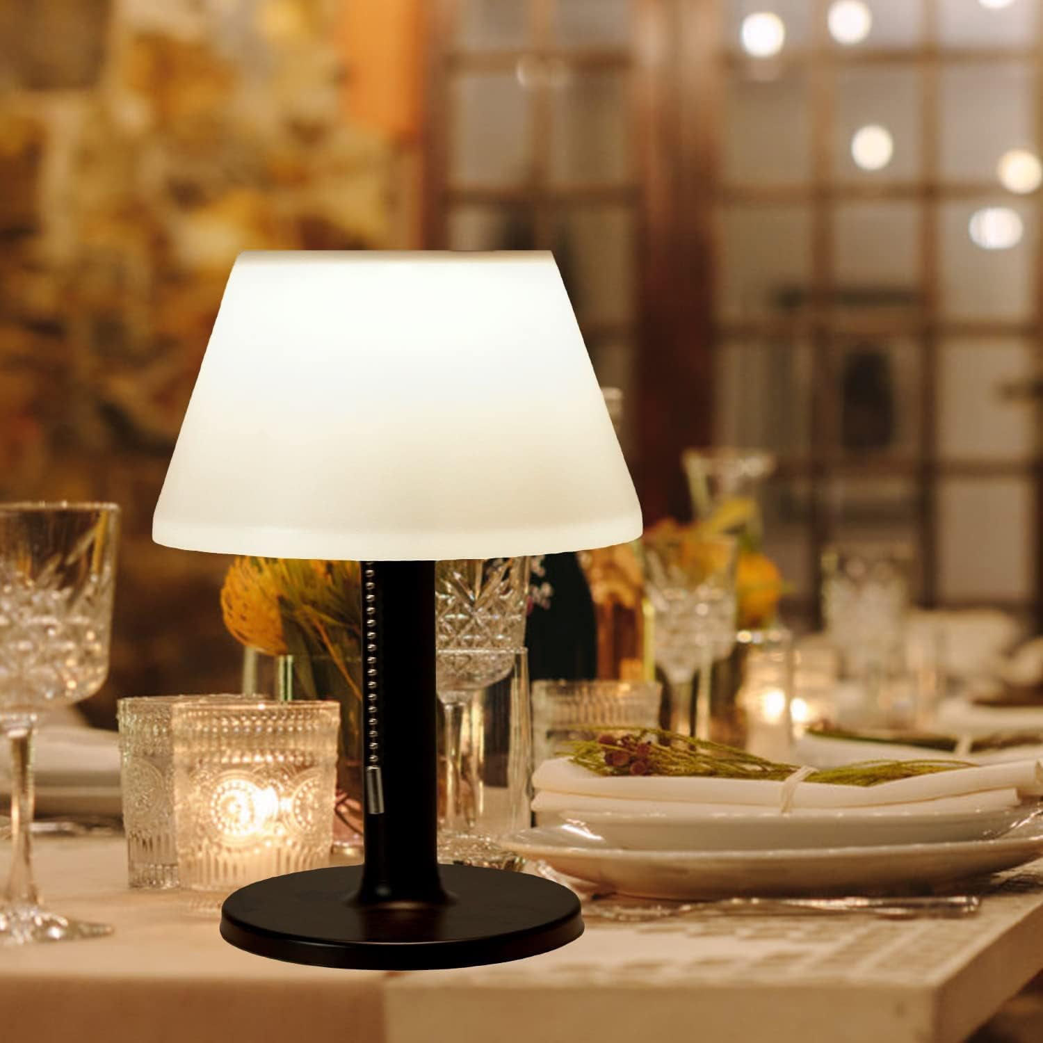 LED Solar Table Lamp Outdoor Waterproof-3 Way Dimmable Outside Patio ...