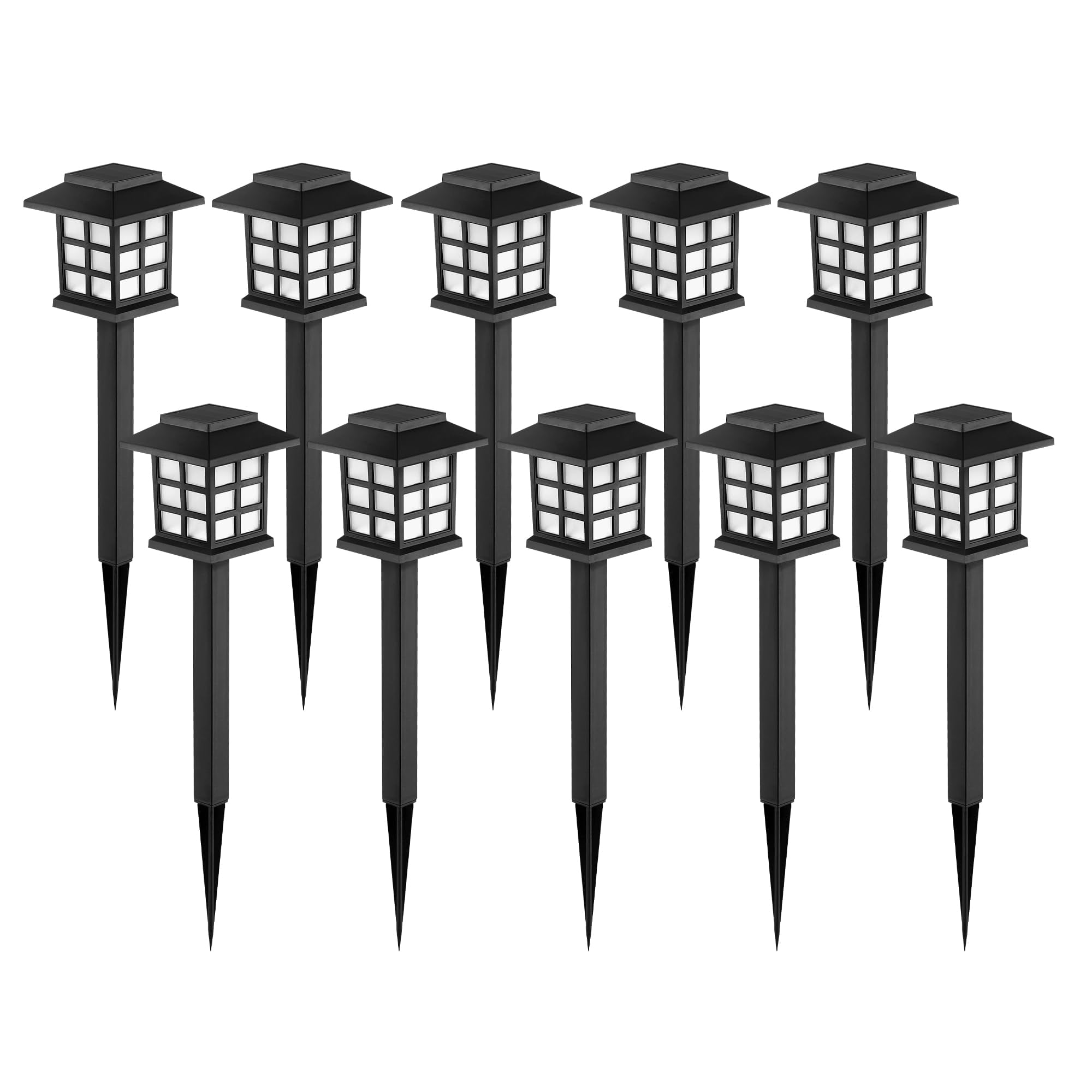 LED Solar Walkway Lights - 10 Pack Waterproof Lights, ambiance lighting ...
