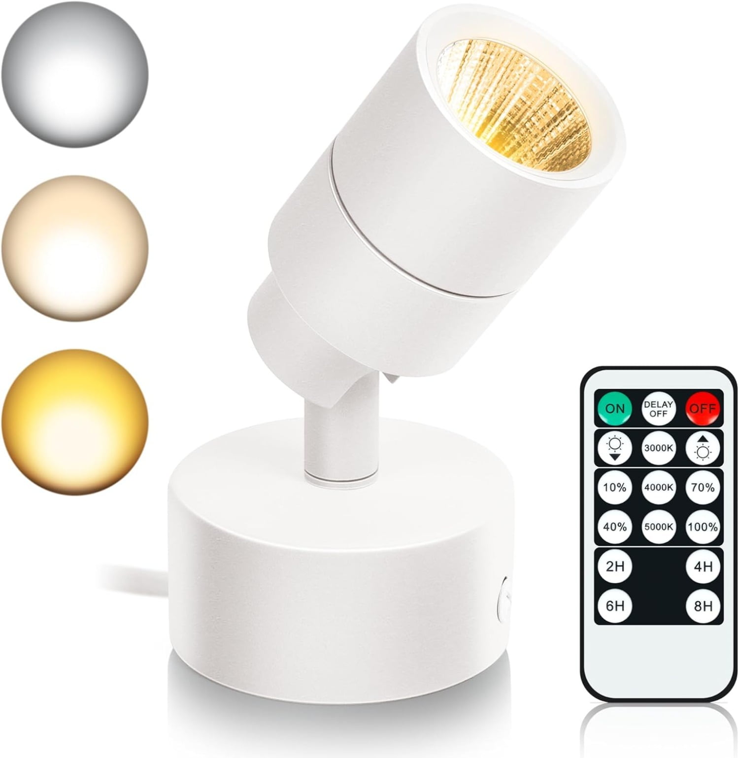 LED Spot Lights Indoor, 5W Uplighting with Remote Control Dimmable ...