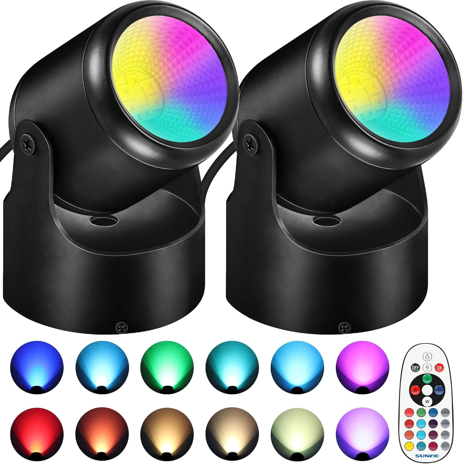 LED Spot Lights Indoor 6W Up Lights Indoor with Remote Color Changing ...