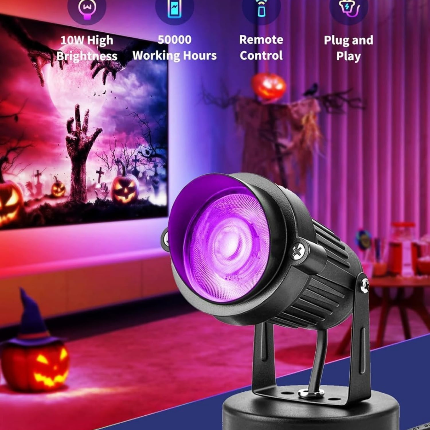 LED Spot Lights Indoor RGB Up Lights with Remote, 120V 10W Uplighting ...