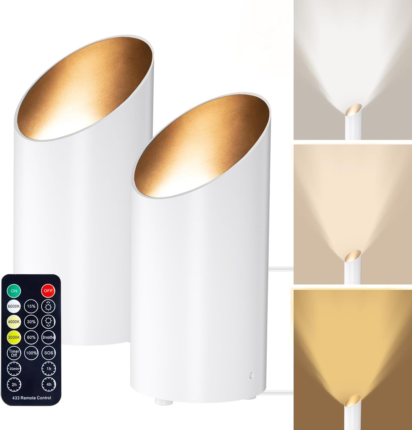 LED SpotLights - 2 Pack Uplighting Floor Can Lights with Remote and ...