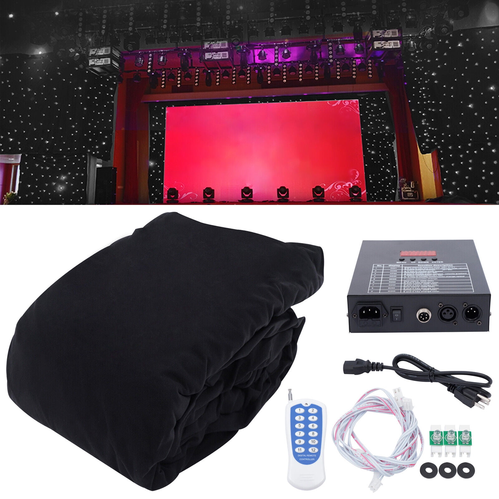 LED Star Curtain Wedding Stage Backdrop Birthday Party Background with ...