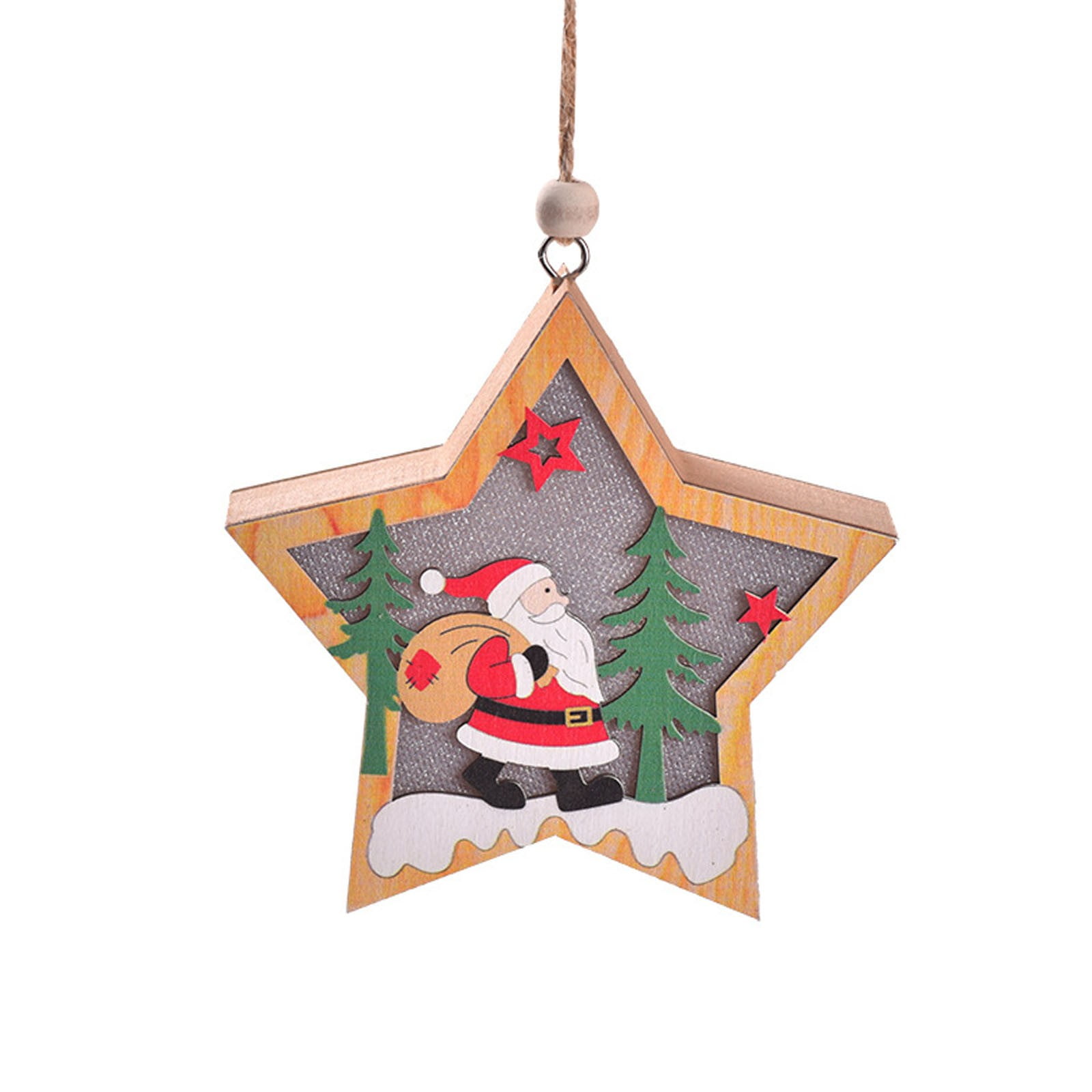 LED Star Shape Hanging Ornaments - Christmas Light Tree with Glowing ...