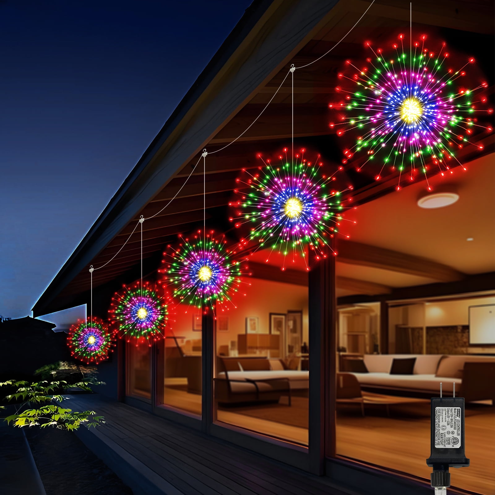 LED Starburst Firework Lights,5 Pack Outdoor String Lights - 1000 LED ...