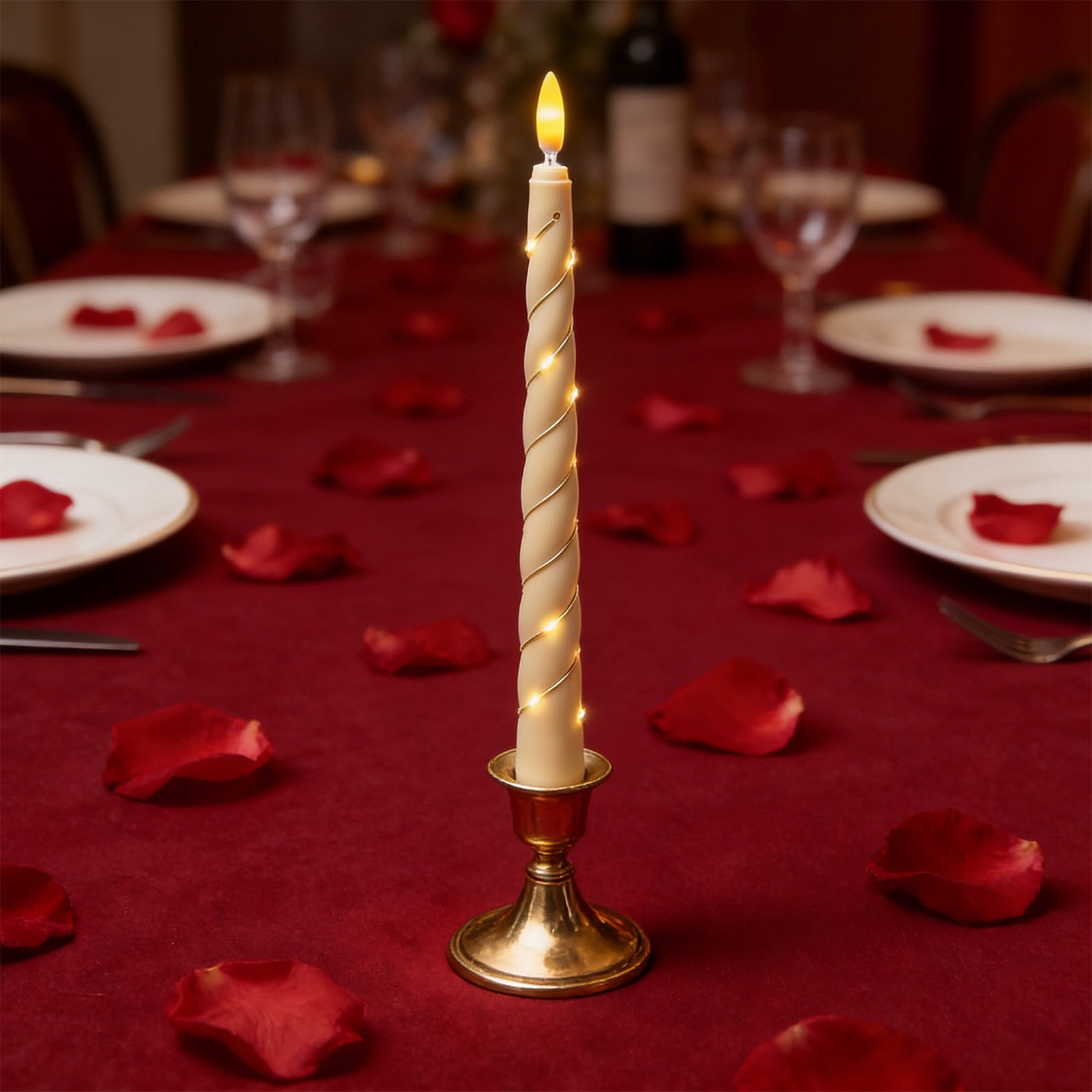 LED String Candle Light Set, 6-Pack Flickering Flameless Plastic ...