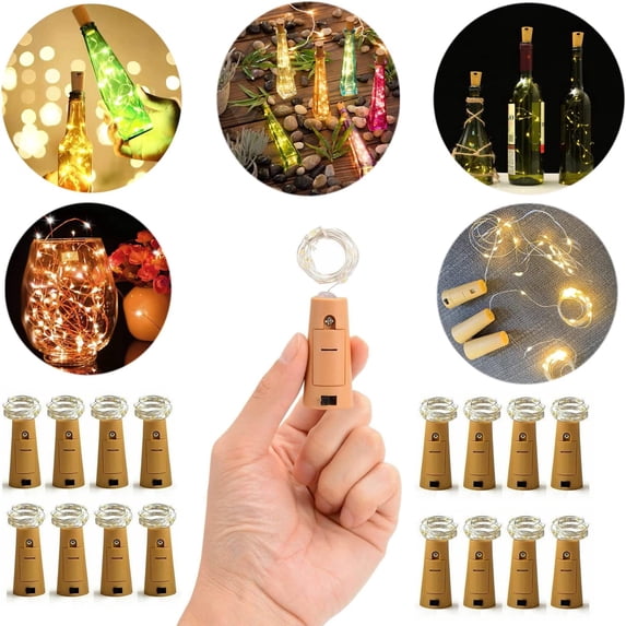 LED String Light Night Fairy Light Multi Color Stopper Wine Bottle Cork ...