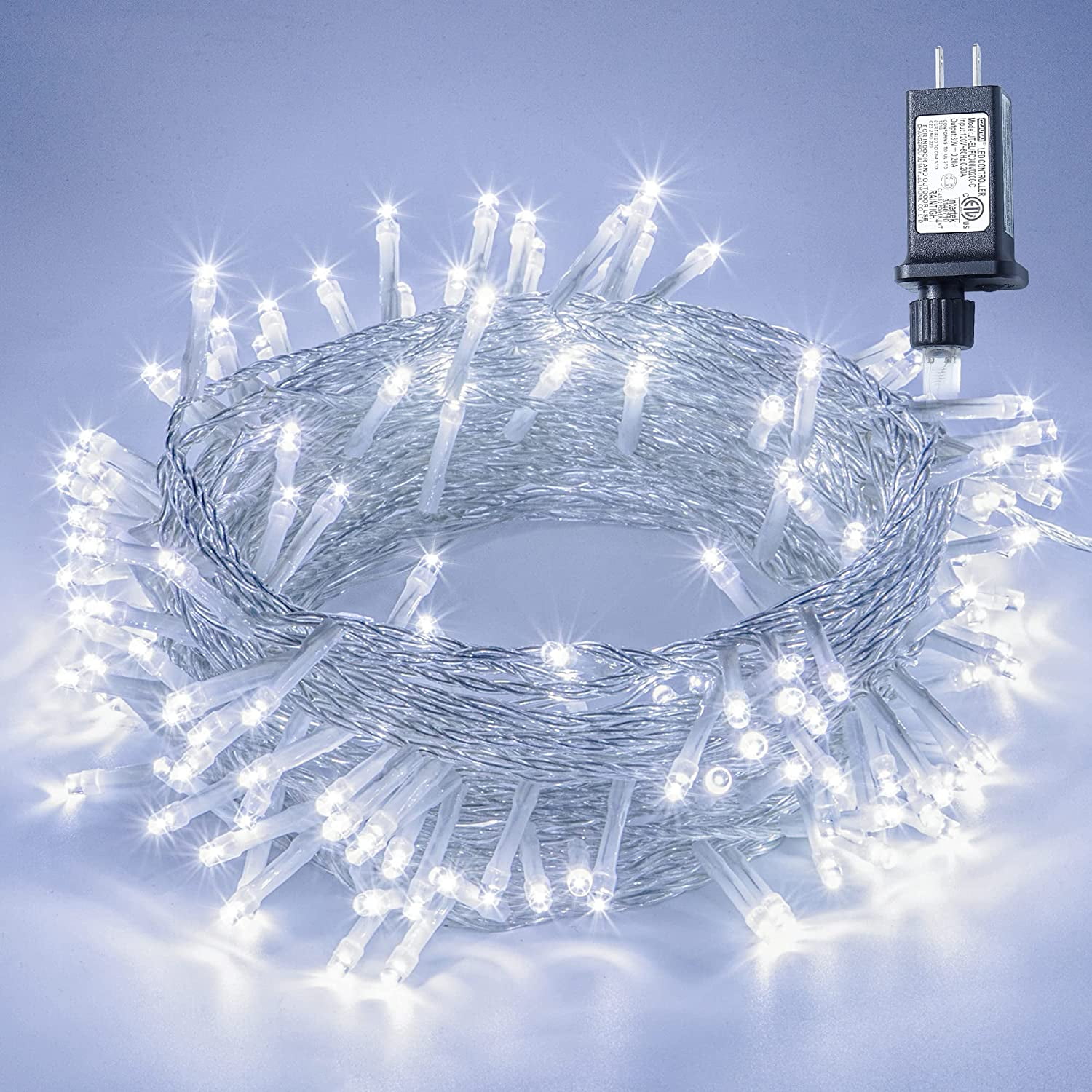 LED String Lights by White, 100LED Plug in Fairy String Lights with 8 ...