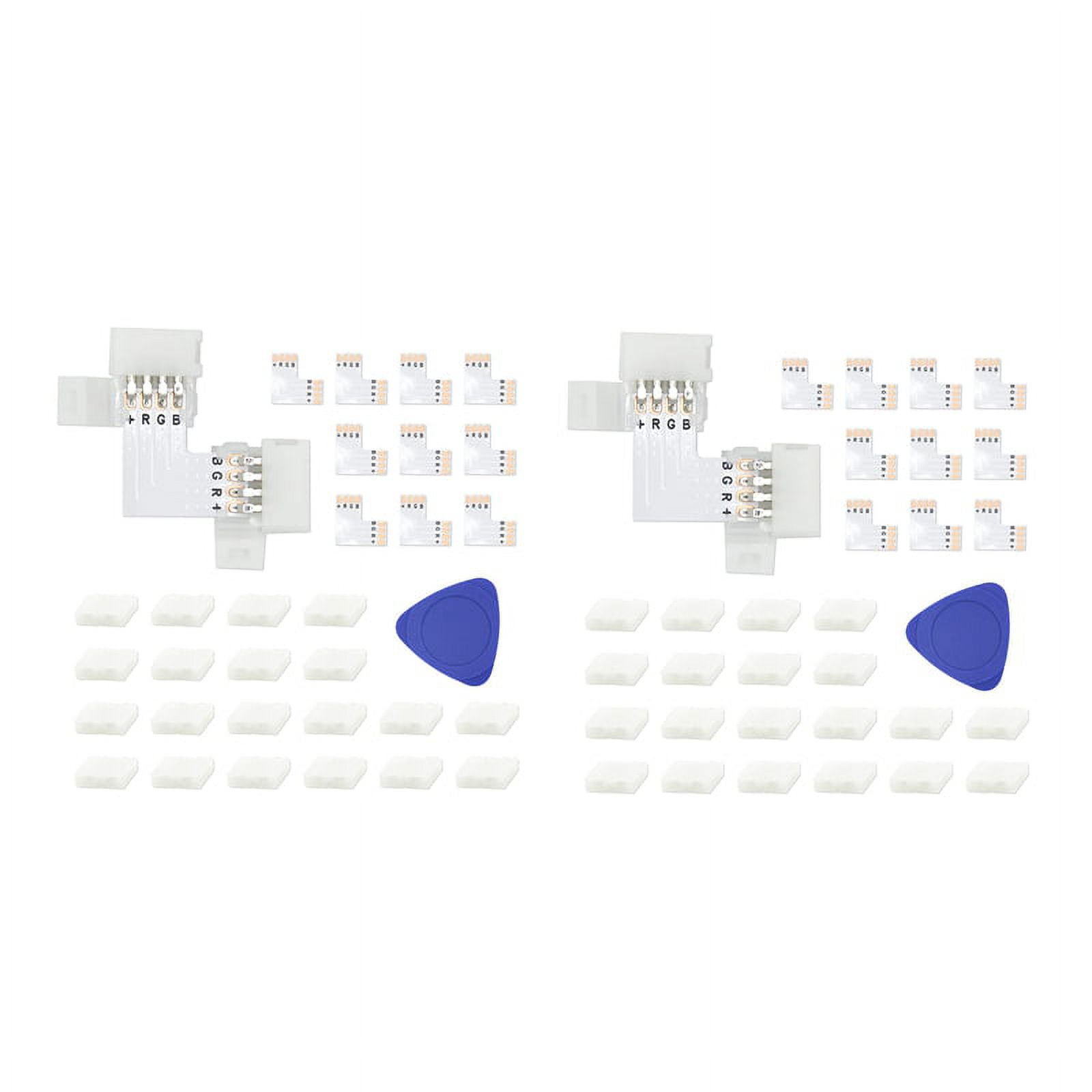 LED Strip Connector Kit for 5050 10Mm 4Pin, L Shape 4-Pin Connectors ...