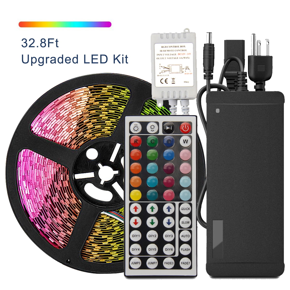 LED Strip Light - 32.8 Ft 5050 RGB 300LEDs Non-waterproof Color ...