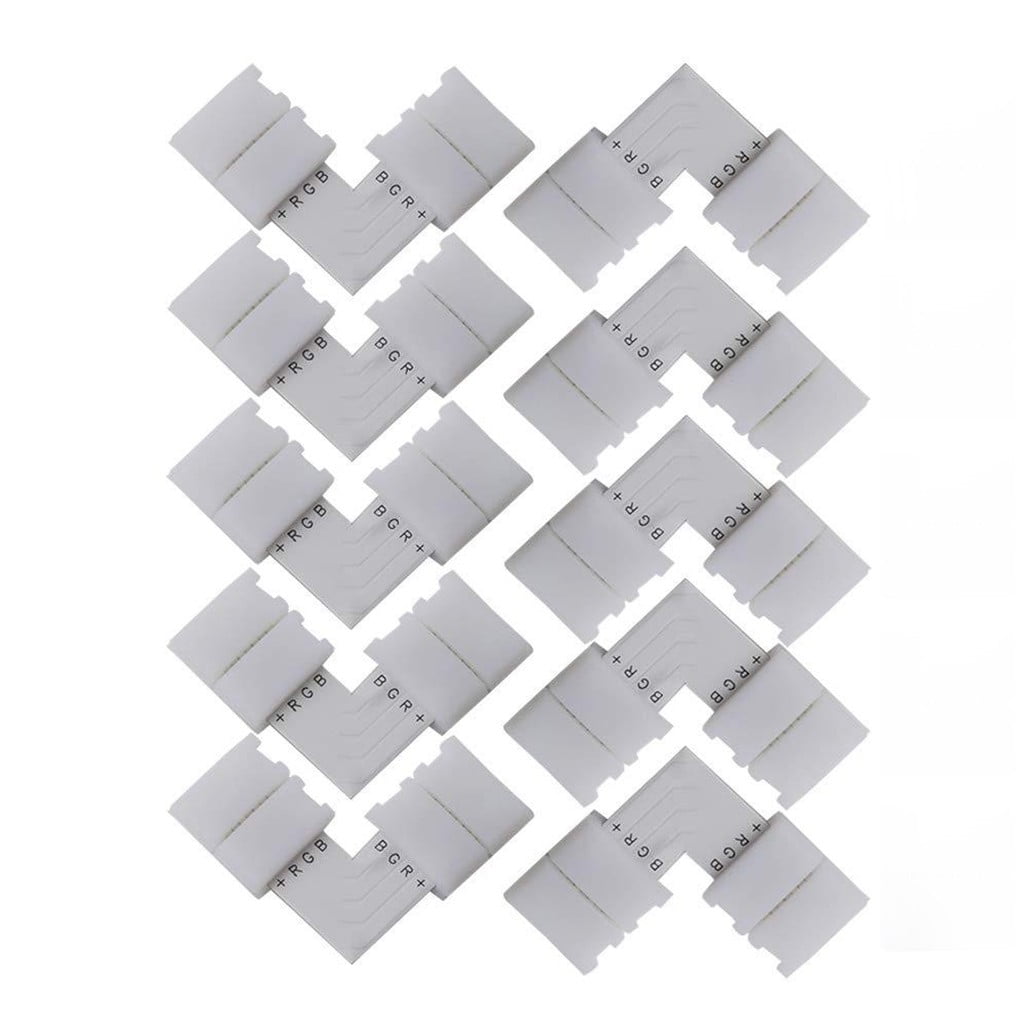 LED Strip Light Connector L-Shaped Quick Connect 10-Pack 10mm for ...