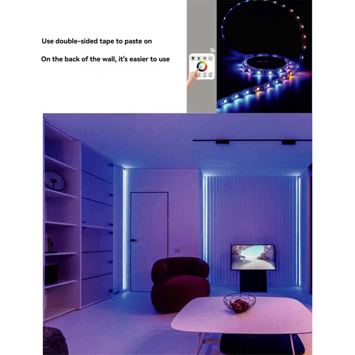 LED Strip Light Controller with 8Key Touch Panel RF Wireless Controller ...