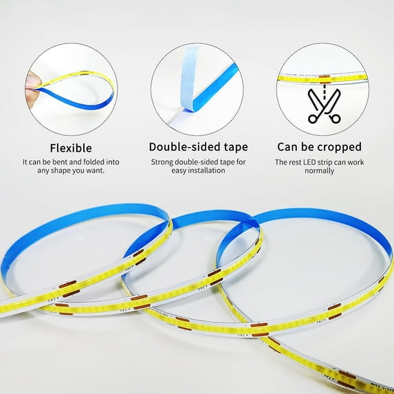 LED Strip Lights 100ft, 24V DC Warm White 3000K Flexible Rope Light ...