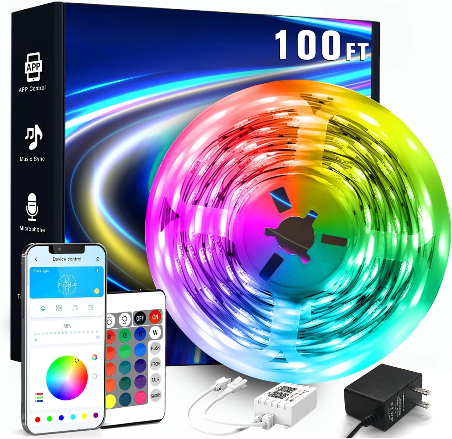 LED Strip Lights 130ft Lights Strip for Bedroom, Desk, Indoor Room ...