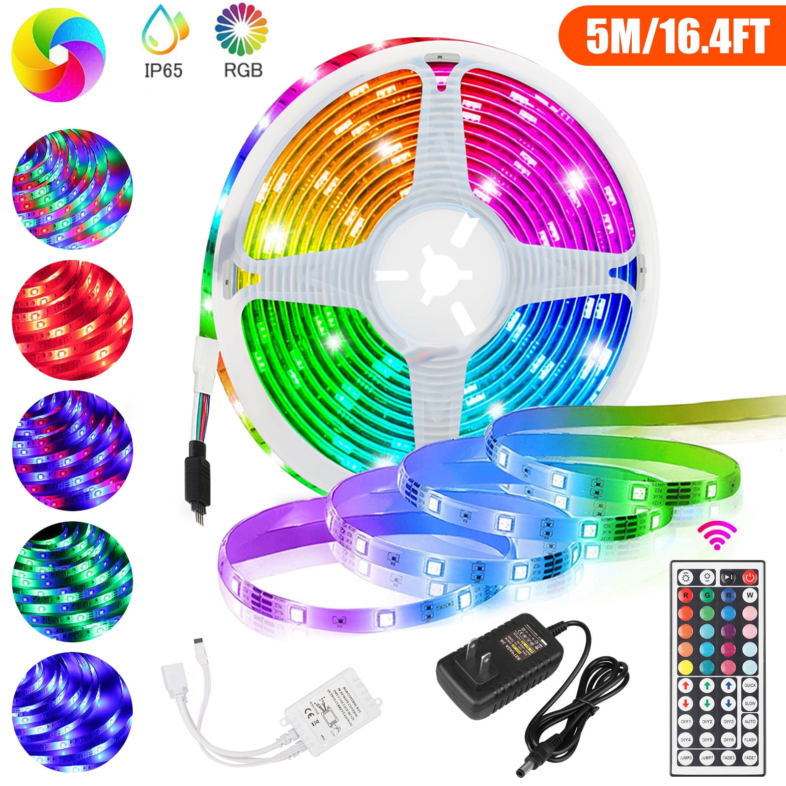 LED Strip Lights 16.4ft, Color Changing Strip Light with 40-Key Remote ...