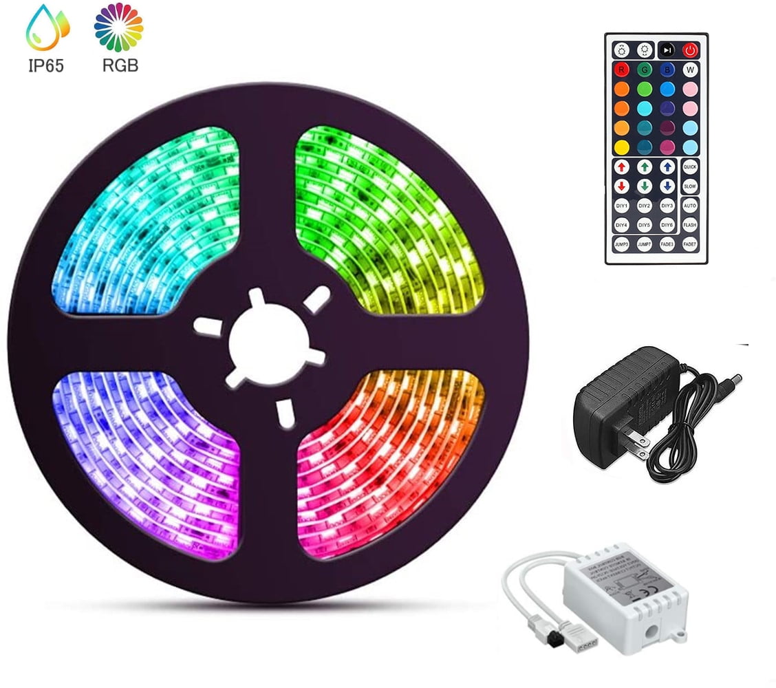 LED Strip Lights 16.4ft RGB Color Changing Lights Waterproof Flexible ...