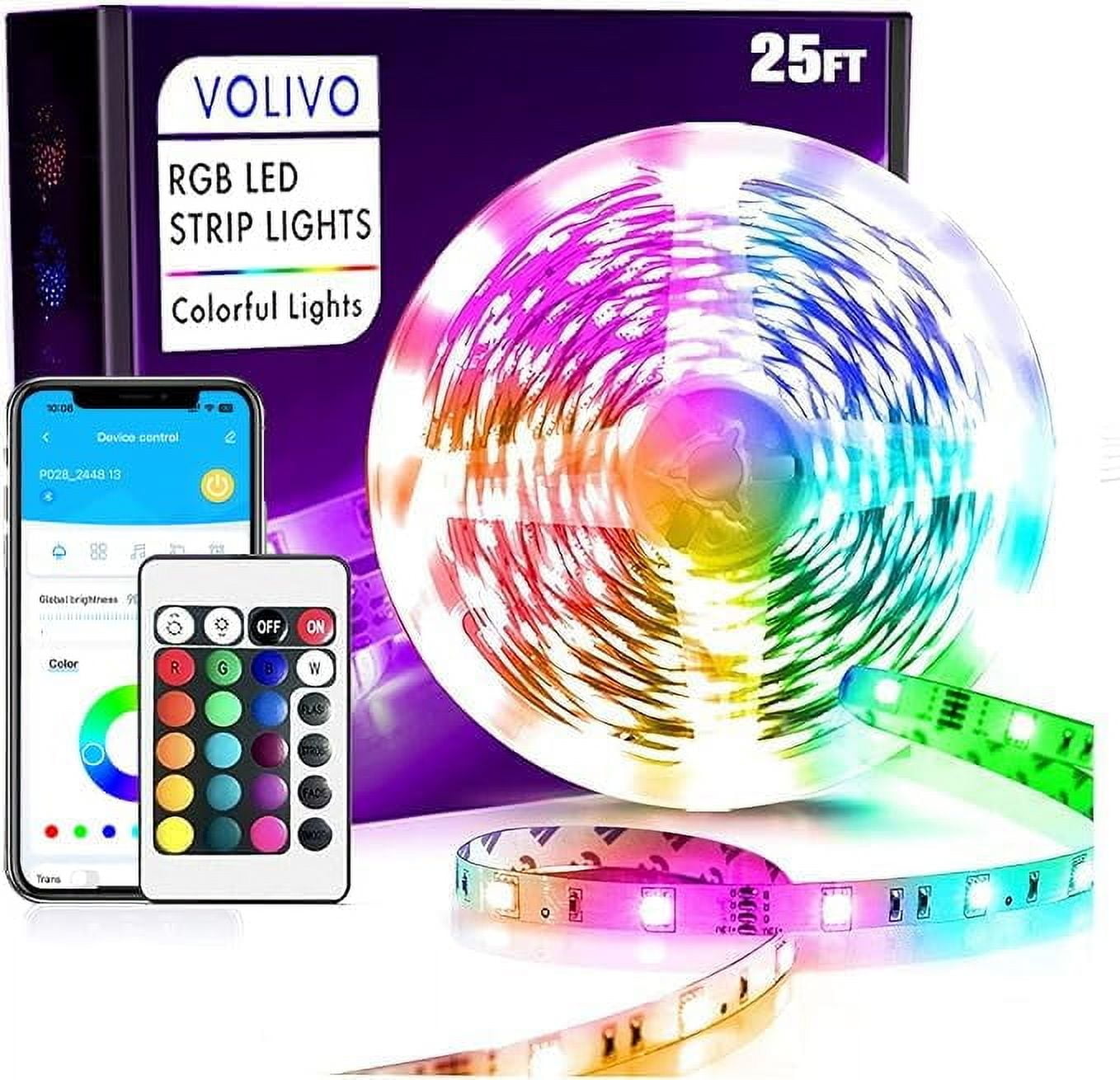 LED Strip Lights 25 FT, App Controlled Bluetooth Led Light Strips Sync ...