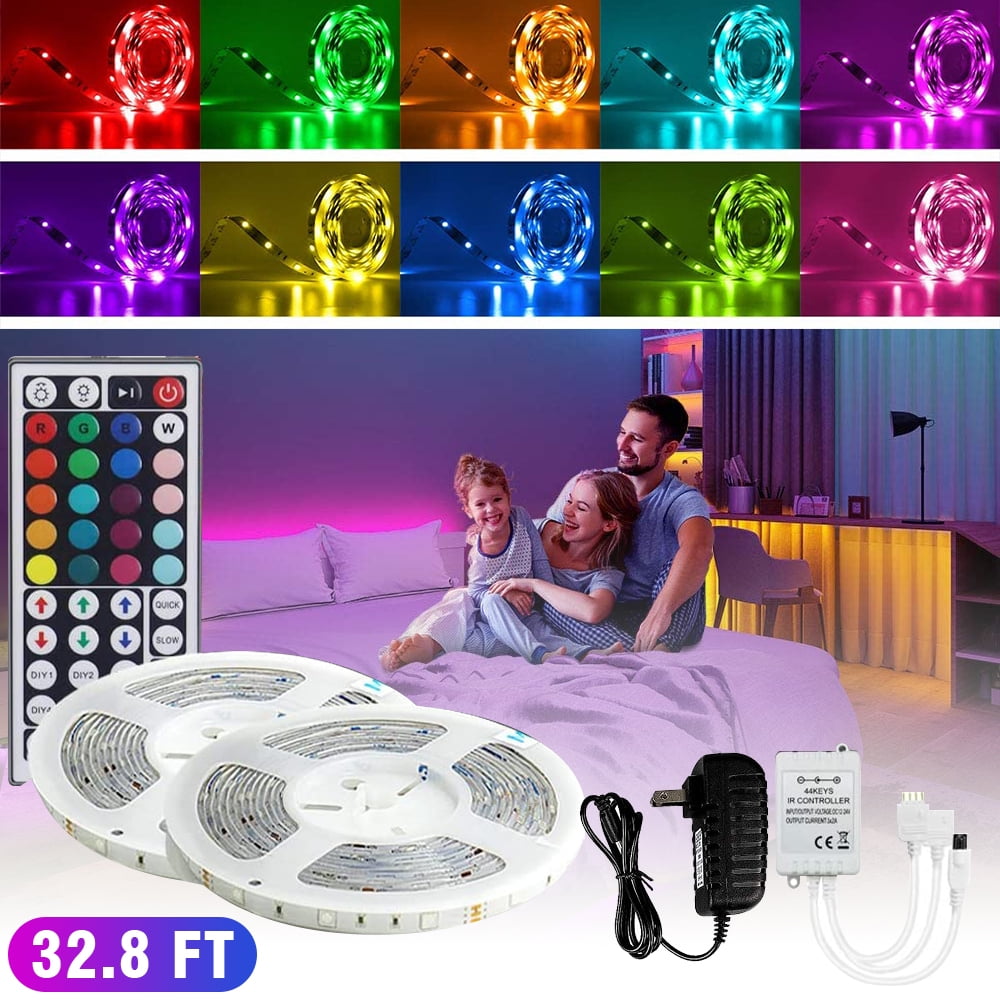 LED Strip Lights, 32.8ft RGB 5050 LED Lights for Bedroom, Room, Kitchen ...