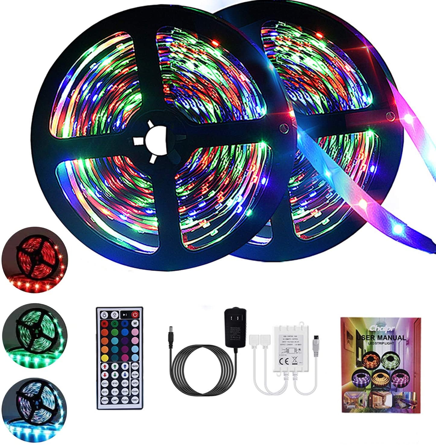 LED Strip Lights,32.8ft Waterproof LED Light Strips,300 LEDs RGB Strip ...