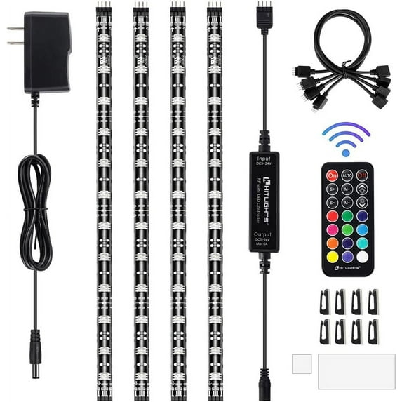 LED Strip Lights, 4 Pre-Cut Waterproof RGB Small LED Light Strip Kit ...