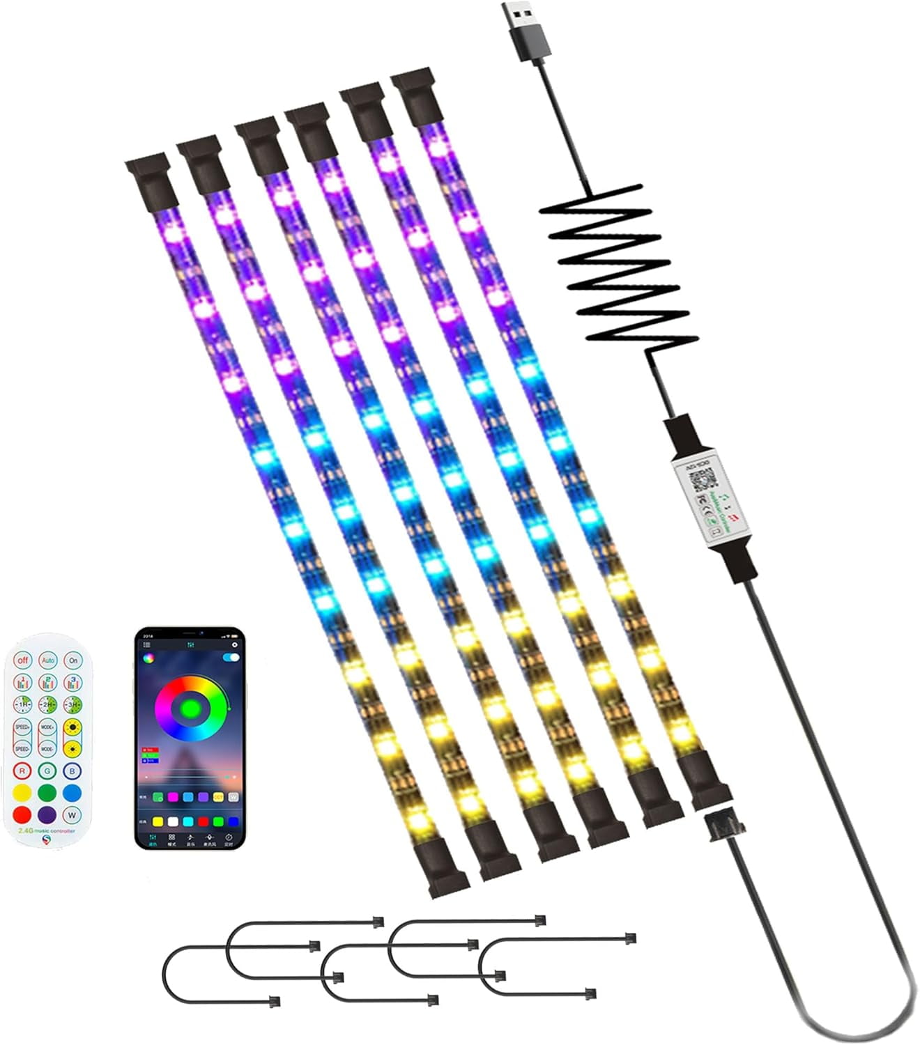 LED Strip Lights 6 Pre-Cut Led Light Strip with Remote & APP Dimmable ...