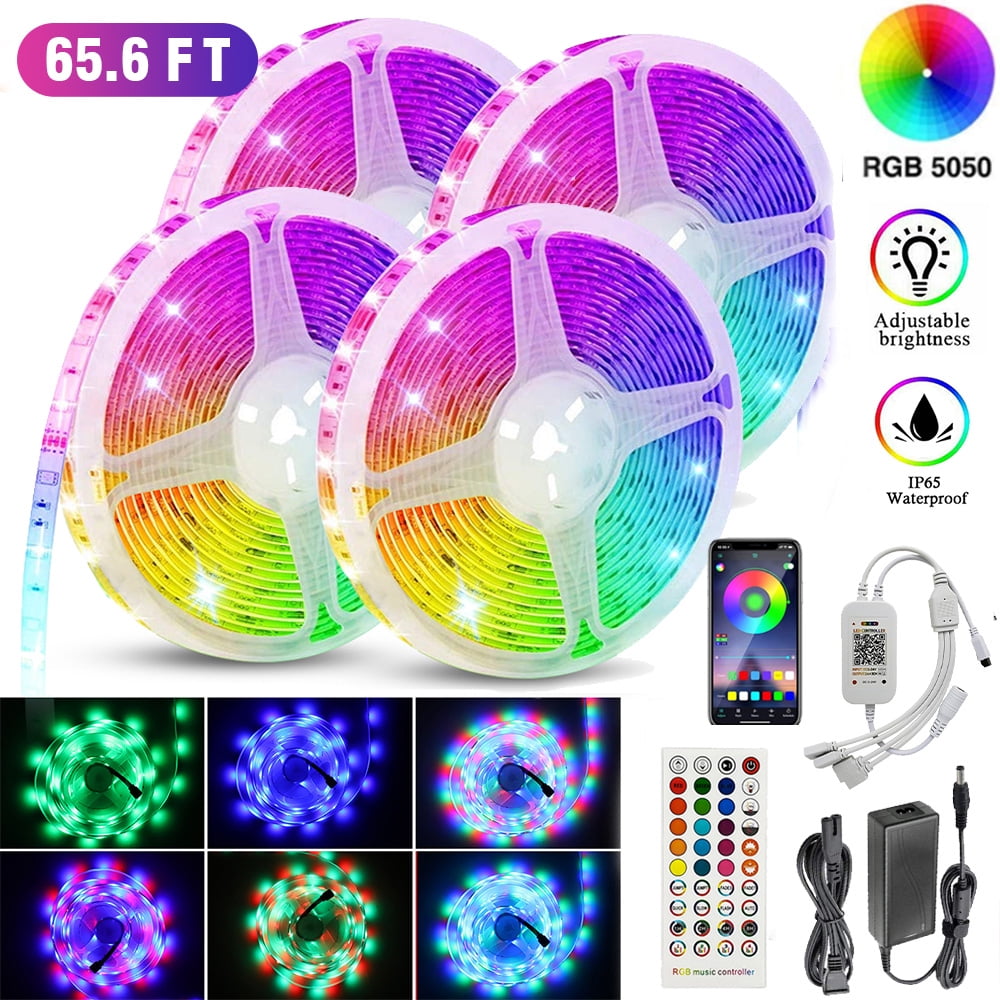 LED Strip Lights, 65.6ft/20m RGB LED Light Strips, 5050 SMD LED Color ...