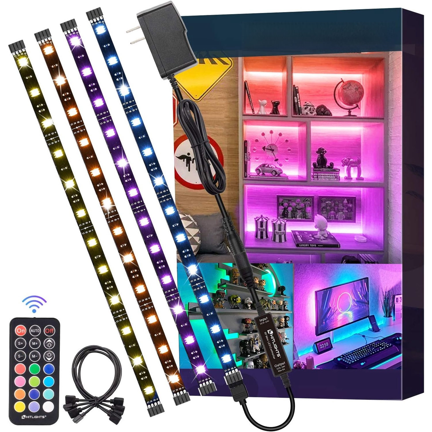 LED Strip Lights, Small LED Light Strips Dimmable, RGB 5050 Color ...