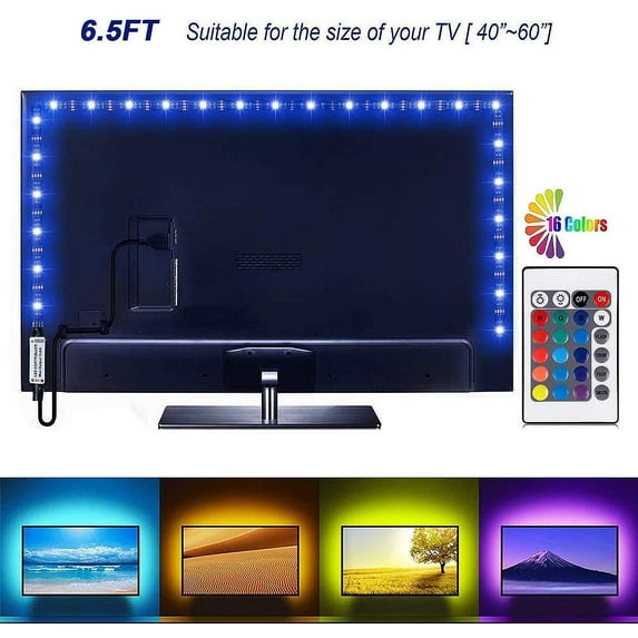 LED Strip Lights for TV, TV Backlights with Remote Control, USB Powered ...