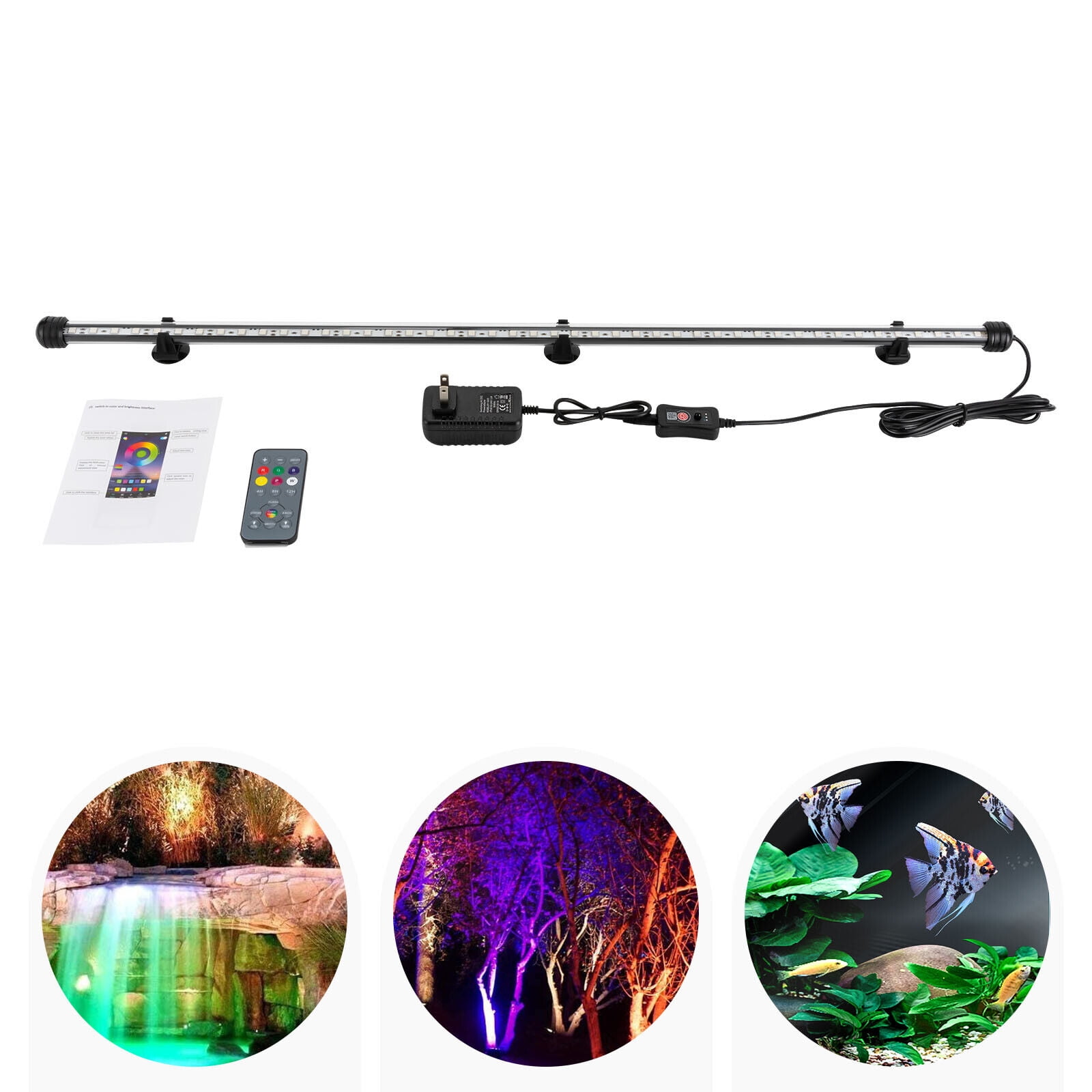 LED Strip RGB Color Changing Garden Pond Show Lights &Remote Spillway ...