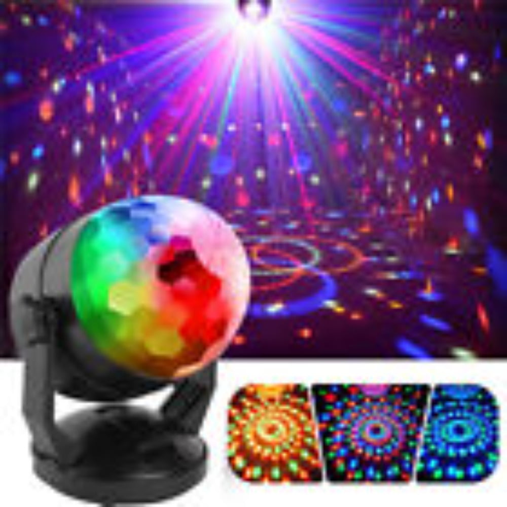 LED Strobe Light Disco Ball Party Lights Portable Rotating Light Sound ...